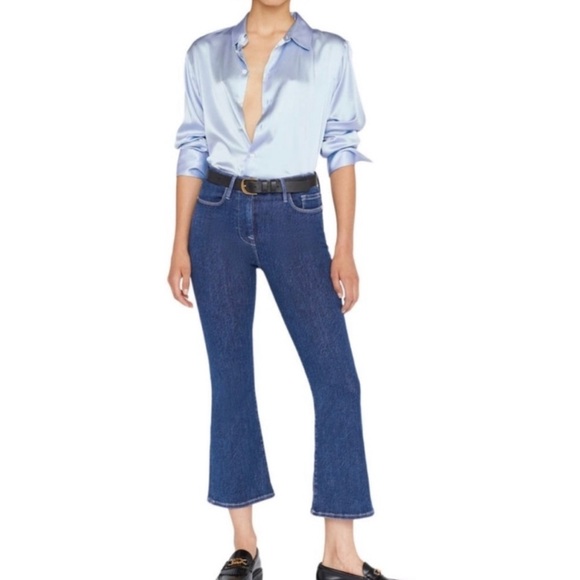 Frame Denim | Jeans | Frame Deep Indigo Le Crop Mini Boot Jeans Nwt ...